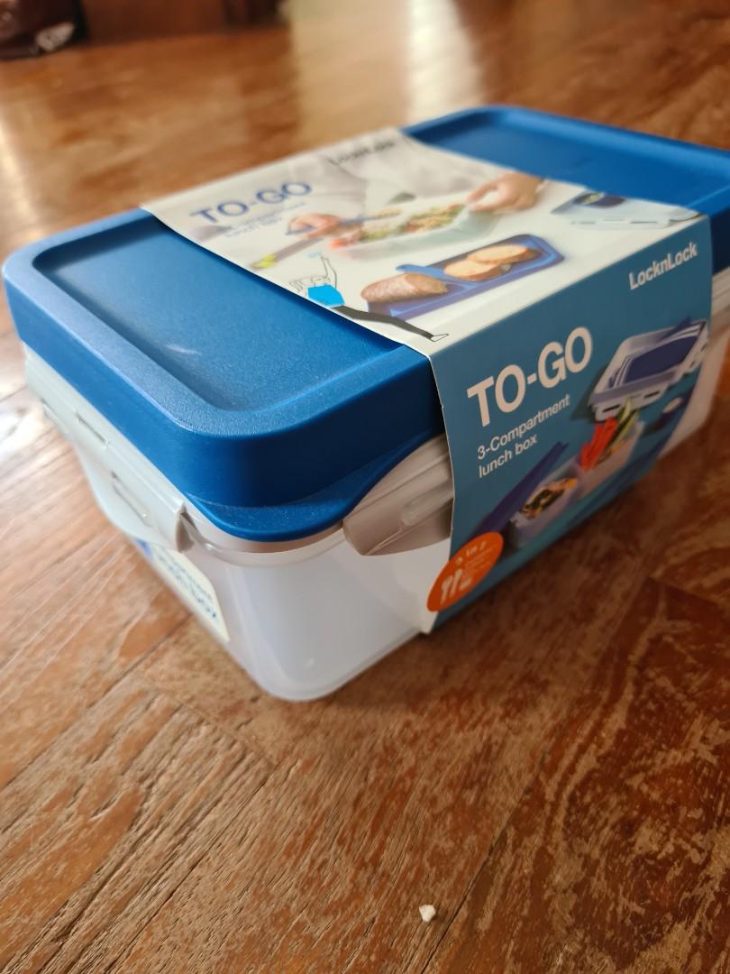 LocknLock To-Go 3-Compartment lunch box, Everything Else on Carousell
