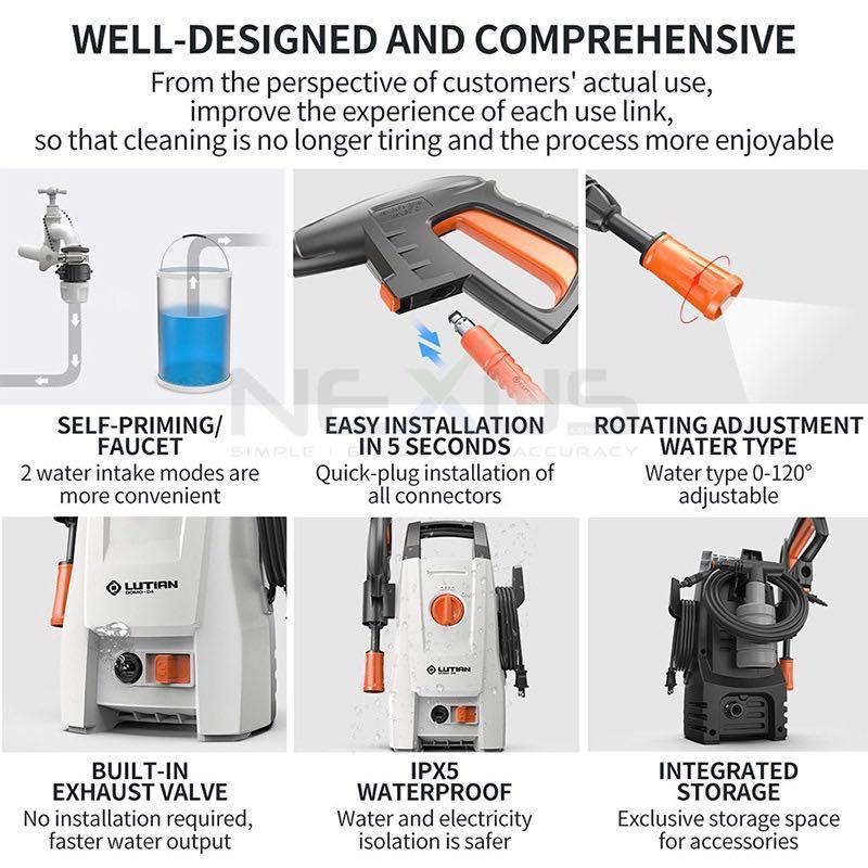 LT202-1200-1 LUTIAN High Pressure Portable Water Jet Wash Machine 220V ...