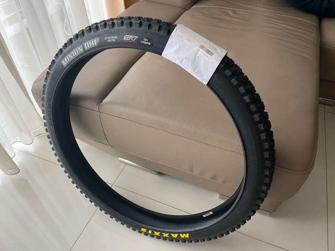 Maxxis Minion DHF 2PLY ST Tubeless Ready 27.5 x 2.5 Mountain Bike MTB Tyre, Sports Equipment ...