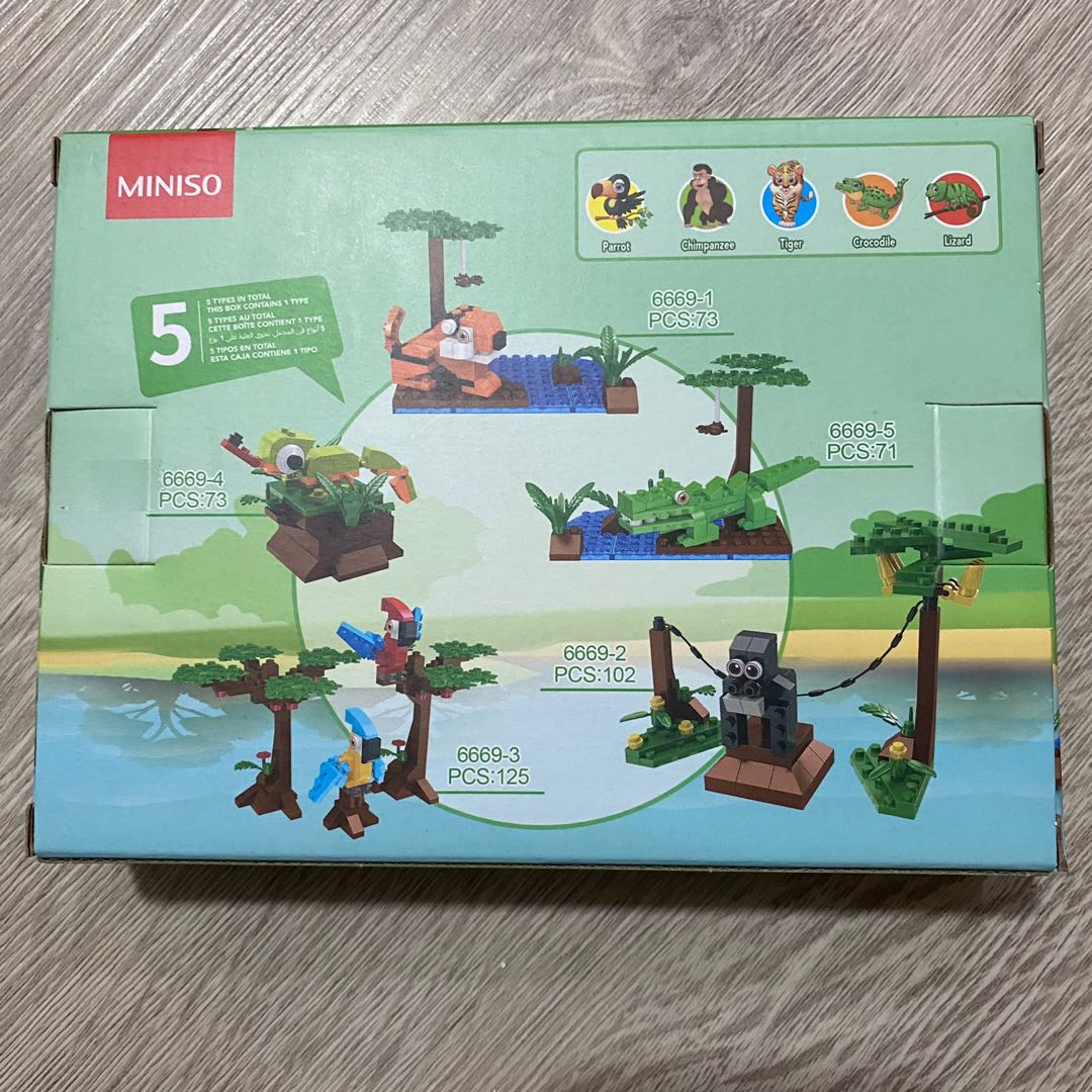 Miniso Building Block Rainforest Animals - Crocodile, Hobbies & Toys ...