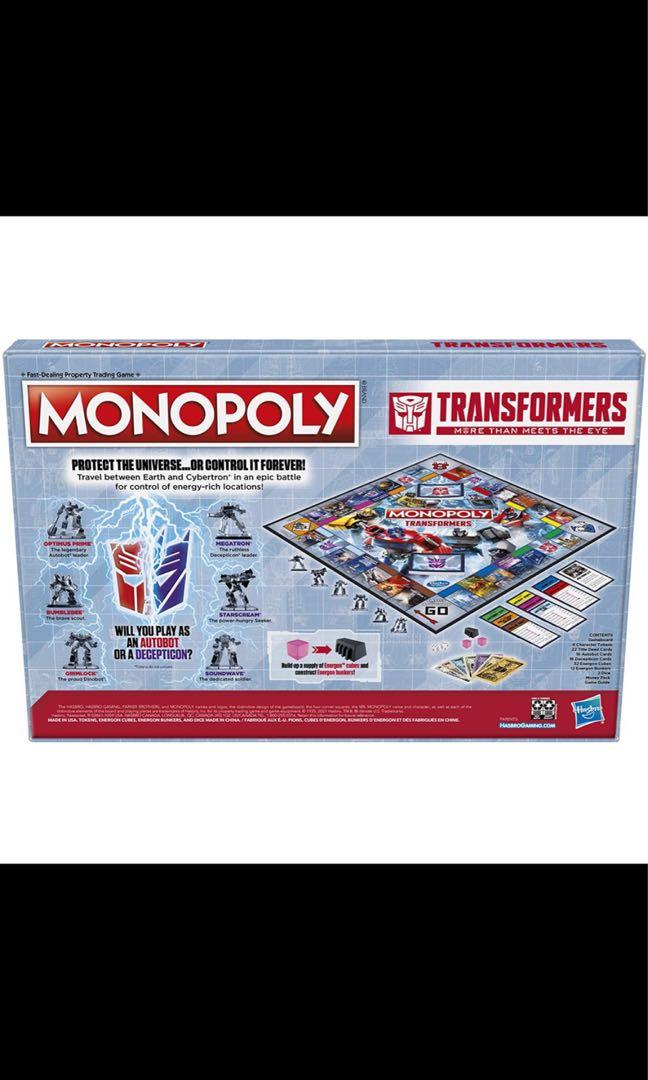 Monopoly Transformers, Hobbies & Toys, Toys & Games on Carousell
