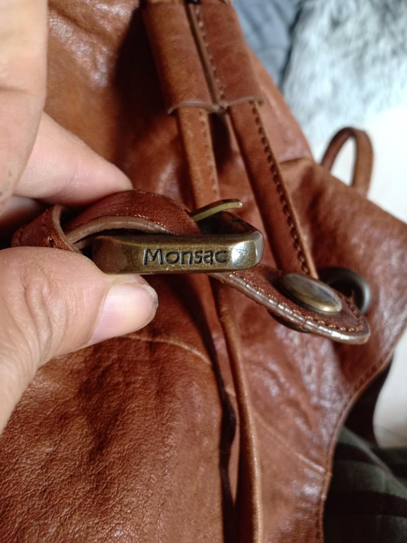 monsac leather large backpack, Women's Fashion, Bags & Wallets ...