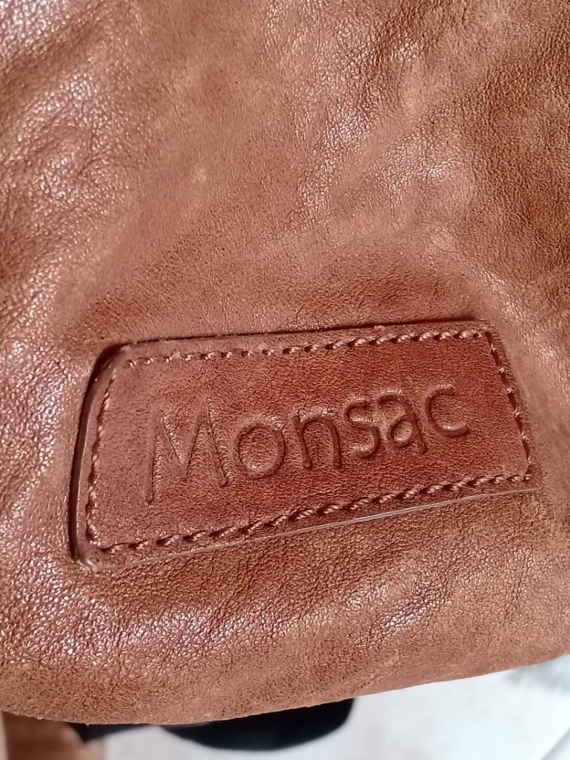 monsac leather large backpack, Women's Fashion, Bags & Wallets ...