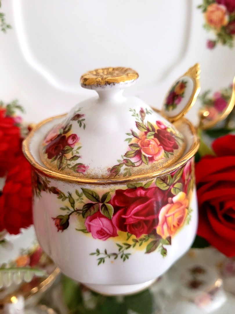 OCR Royal Albert honeypot with Gold spoon, Furniture & Home Living ...
