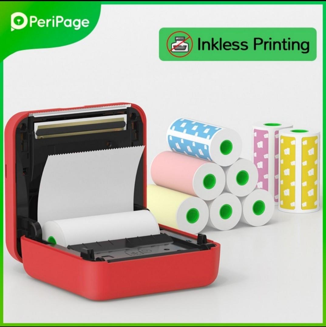 PeriPage Printer + Silicone casing + TWENTY rolls of white paper ALL ...