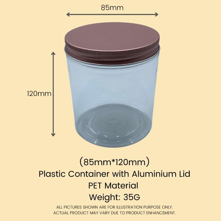 PET Plastic Container with Aluminum Lid (8.5cm Diameter)- FREE DELIVERY ...