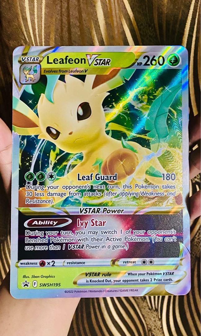Pokemon Trading Card: Leafeon VSTAR SWSH195 - Oversized Promo, Hobbies ...