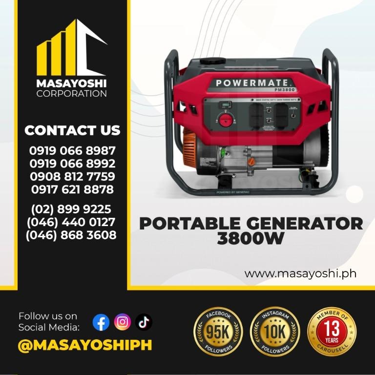 Powermate Portable Generator 3800W | PM3800 | Power Generator ...