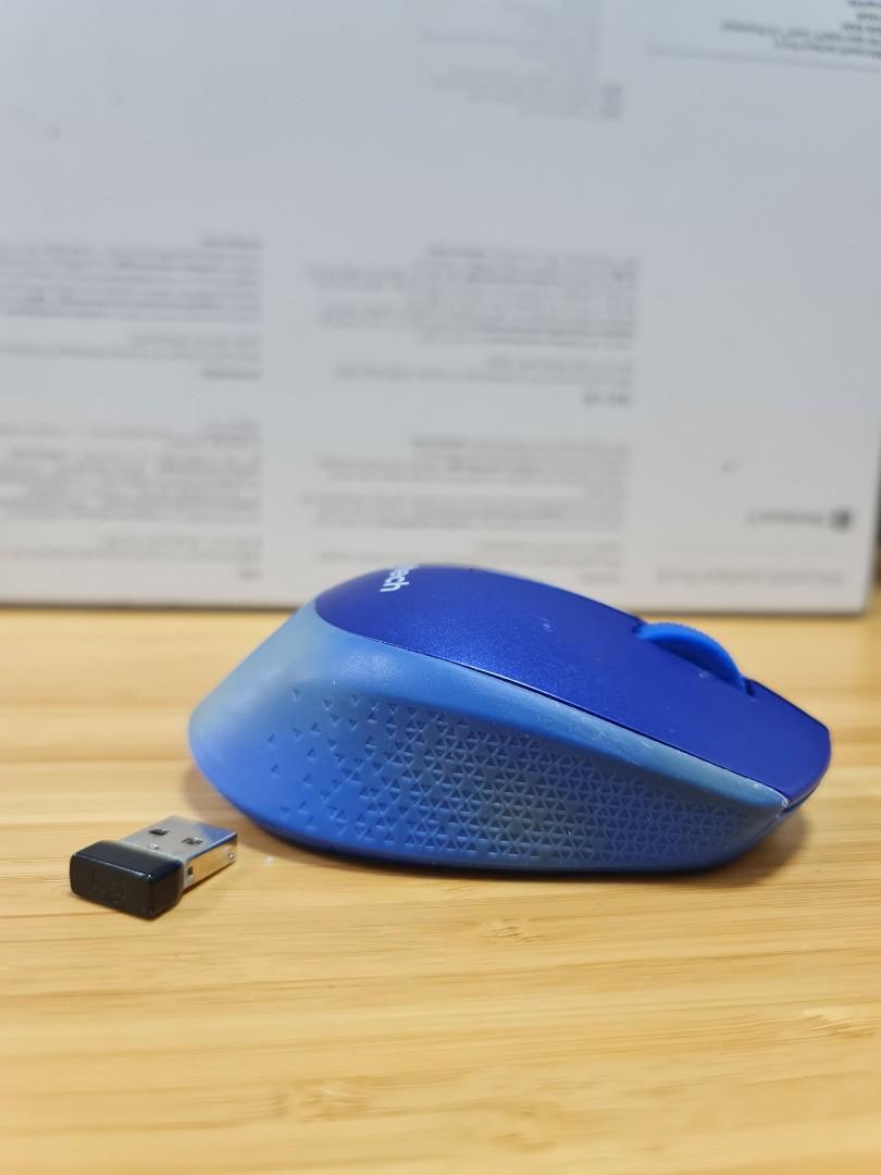 (RED, BLUE, BLACK) Logitech M330 Silent Wireless mouse (with USB ...