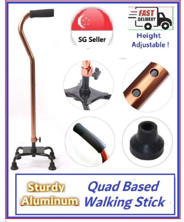Quad Cane - Adjustable Walking Cane with 4-Pronged Base for Extra ...
