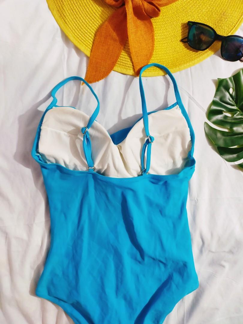 SKY BLUE ONE PIECE SWIMSUIT, Women's Fashion, Swimwear, Bikinis ...