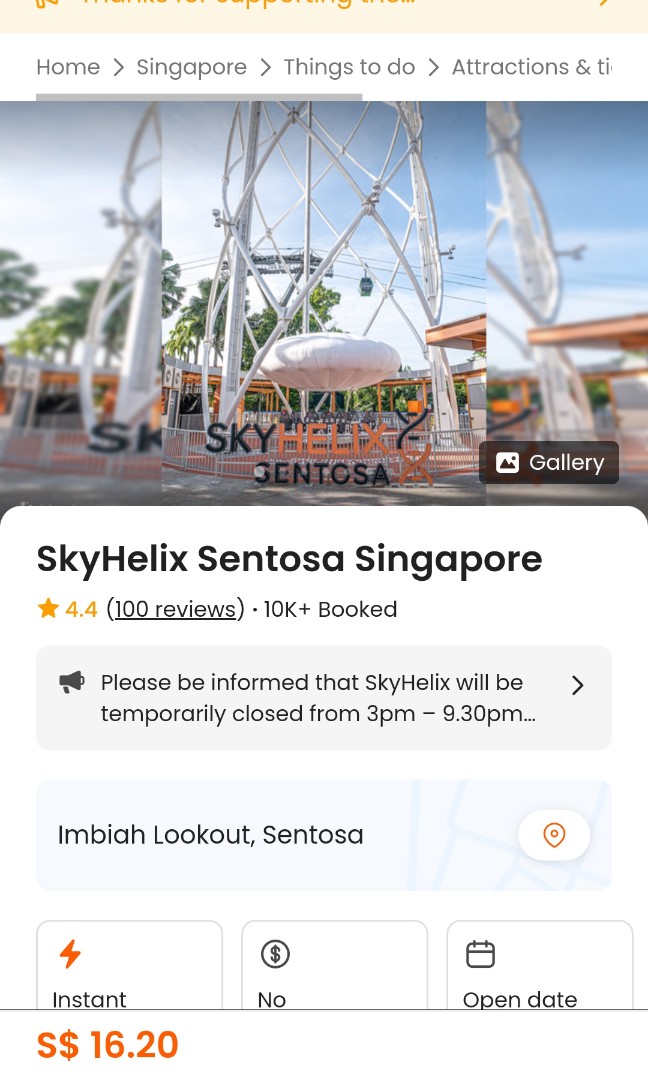 Sky helix ticket, Tickets & Vouchers, Event Tickets on Carousell