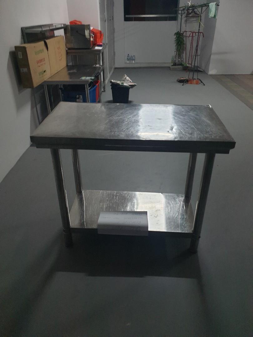 Stainless steel table 900mm x 500mm x 800mm height, Furniture & Home ...