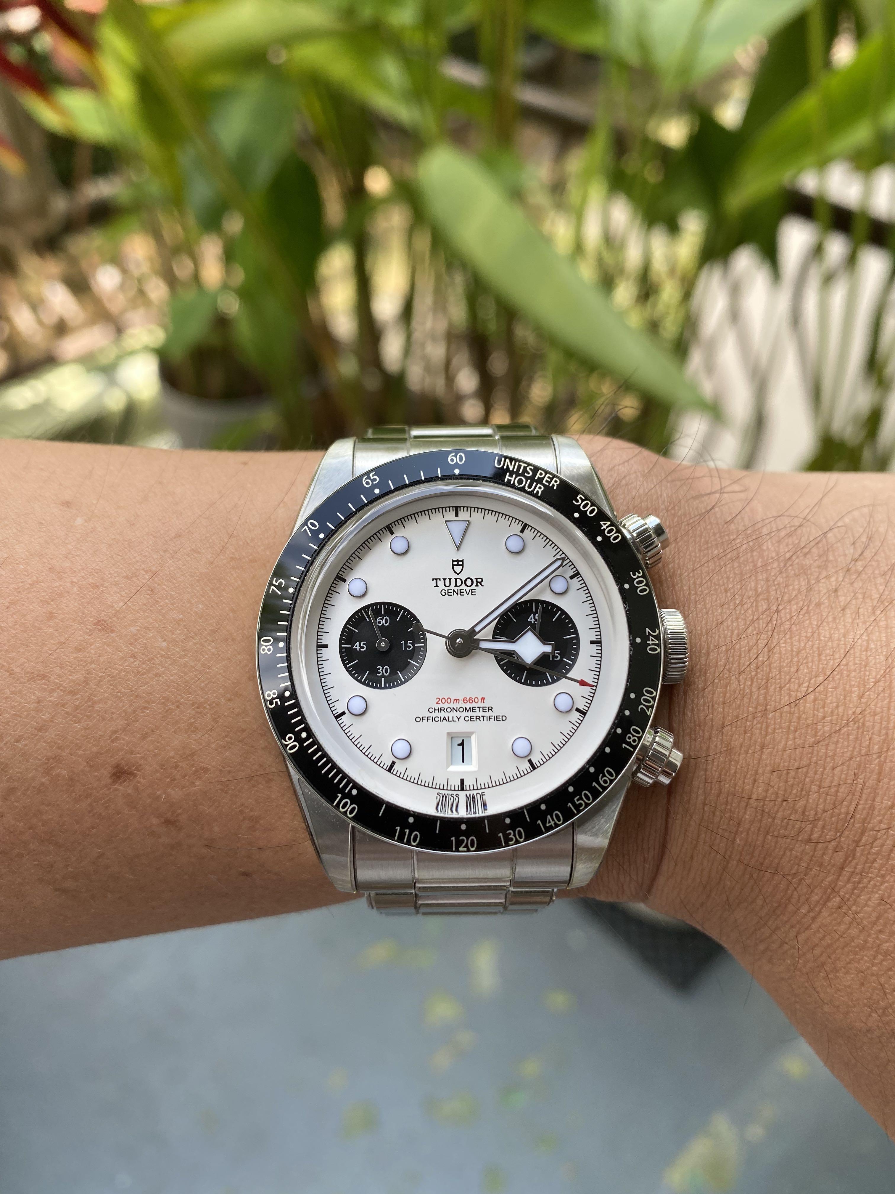 Tudor Chrono Black Bay white ( Tudor panda ), Luxury, Watches on Carousell