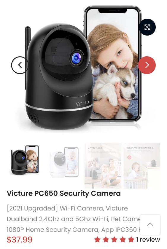 Victure PC650 Security Camera [2021 Upgraded] Wi-Fi Camera, Victure ...