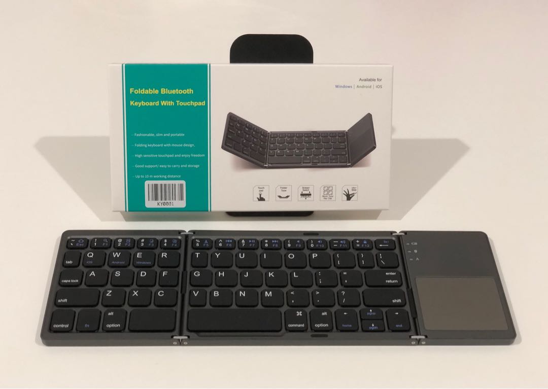 Wireless Bluetooth Foldable Keyboard Touchpad Lipat 3, Telepon Seluler ...