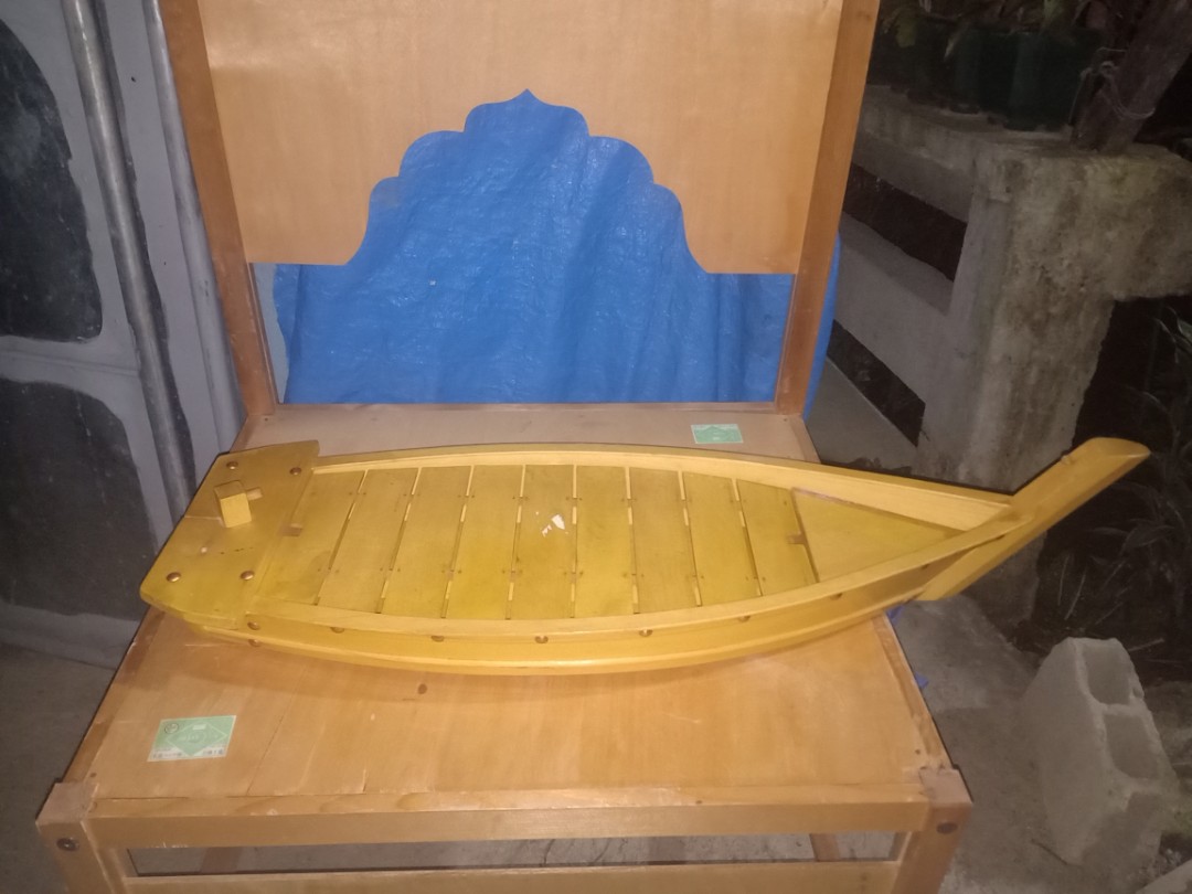 Wooden Boat Food Display, Furniture & Home Living, Kitchenware ...