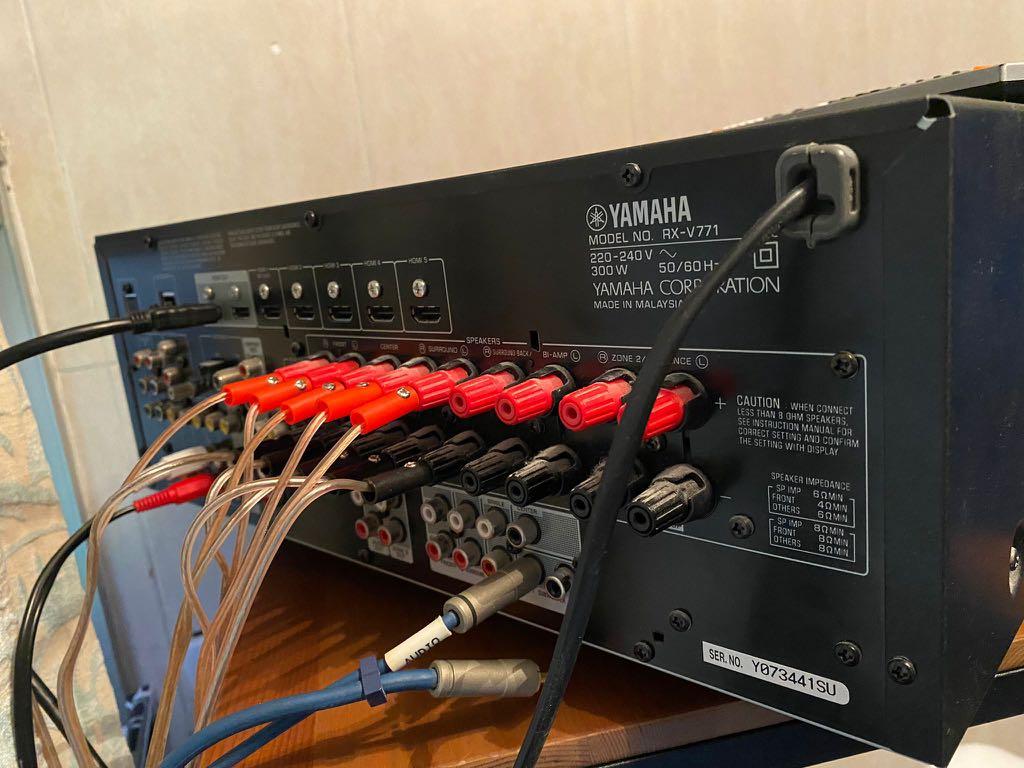 YAMAHA AV RECEIVER 7.1 channels RX-V771, 家庭電器, 電視 & 其他娛樂, 娛樂系統及智能家居產品 ...