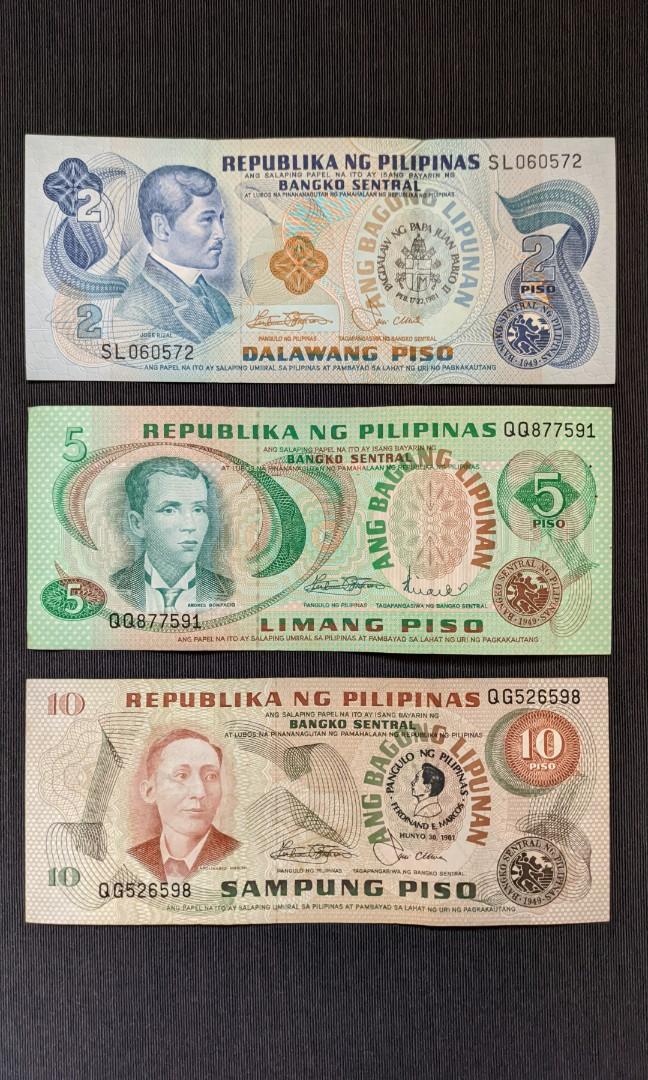 2 Piso, 5 Piso, 10 Piso Philippine Bill/ Philippine Banknotes, Hobbies ...