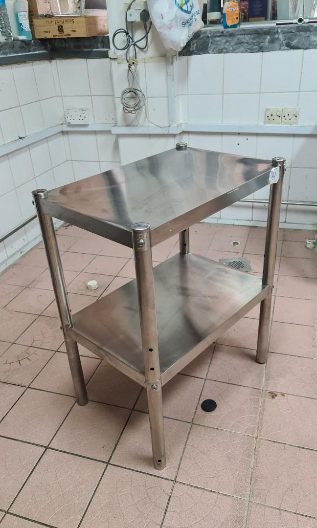 * 2 tier Stainless steel commercial kitchen table - SMALL, Furniture ...