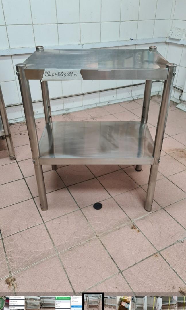 * 2 tier Stainless steel commercial kitchen table - SMALL, Furniture ...