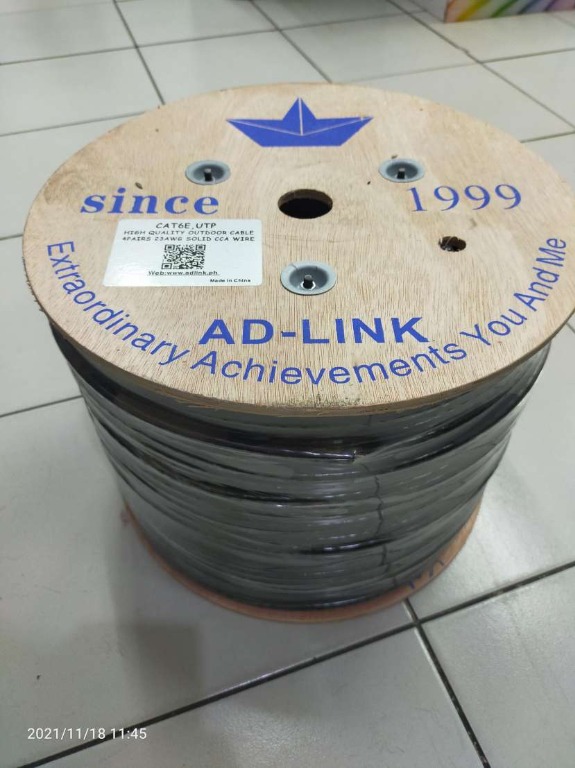 AD-LINK OUTDOOR UTP CABLE CAT6 305M, Furniture & Home Living, Security ...