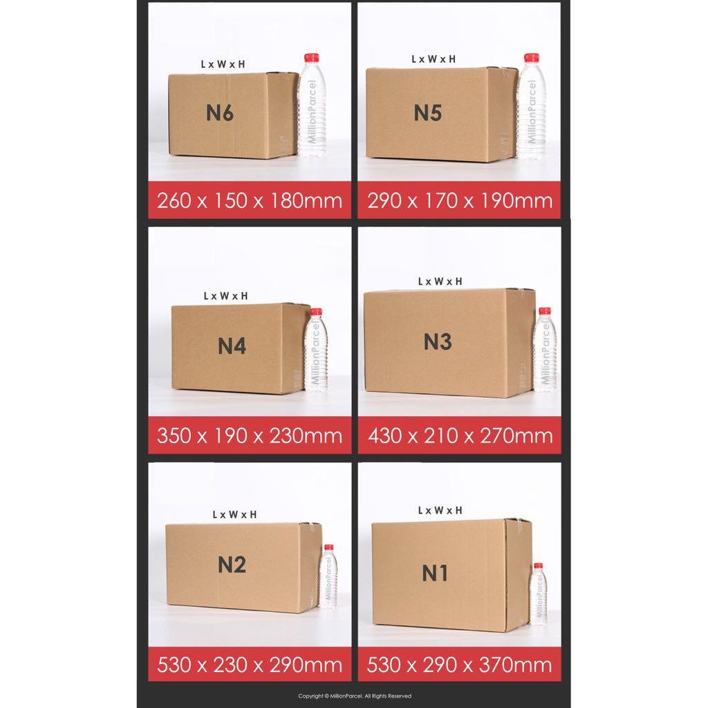 Carton boxes in Size N6 / N9, Furniture & Home Living, Home Improvement ...