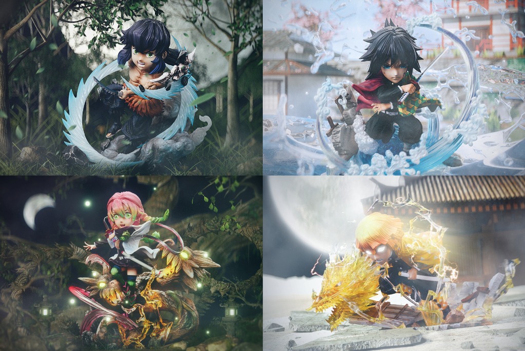 【Overseas Stock】 Demon Slayer G5 Studio Anime Chibi Statue Figures ...