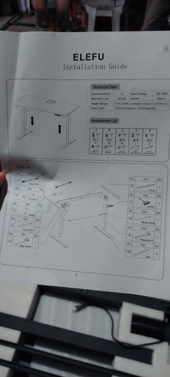 ELECTRONIC COMPUTER TABLE Electric Standing Desk, 48 x 24, Furniture ...