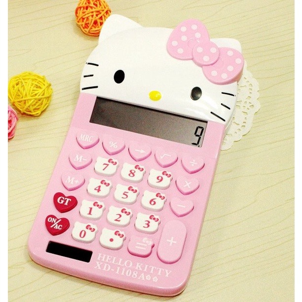 Hello Kitty Pink Charactor Cute Cartoon Dual Power Calculator Solar ...