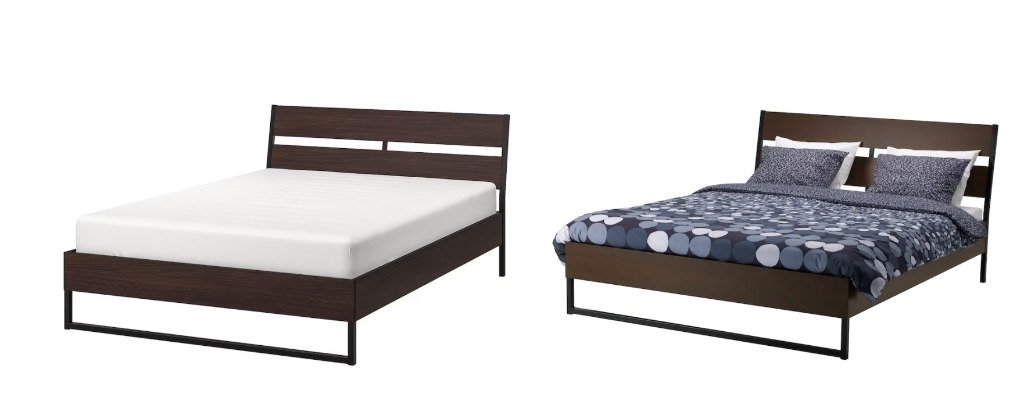 IKEA Trysil Bedframe - Elegant dark wood - Queen size, Furniture & Home ...