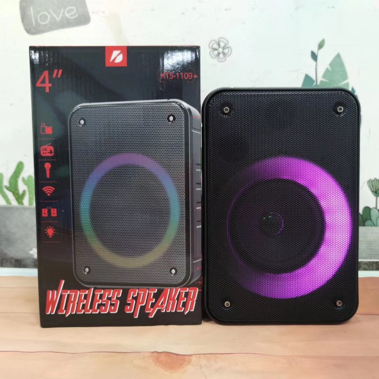 KTS-1109 Portable Bluetooth Bass LED lamp mode Speaker with FREE Mic ...