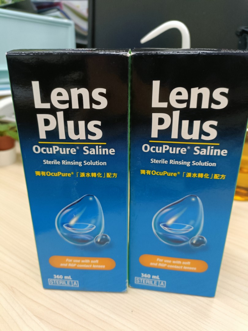 Lens Plus ocupure saline sterile rinsing solution 最後1支360ml, 美容＆化妝品, 健康 ...