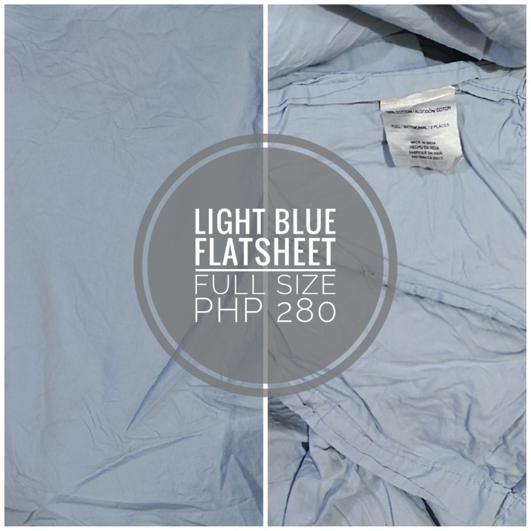 Light Blue Flatsheet Full Size, Furniture & Home Living, Bedding ...