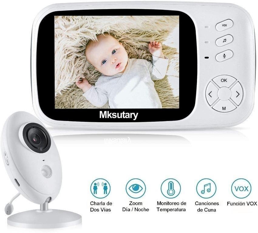 Mksutary Baby Monitor with Camera, 3.5 Inch Wireless Baby Surveillance ...