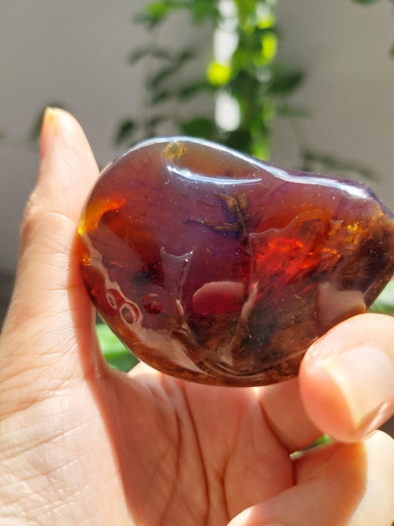 Myanmar Natural Amber Stone Holder, Women's Fashion, Jewelry ...