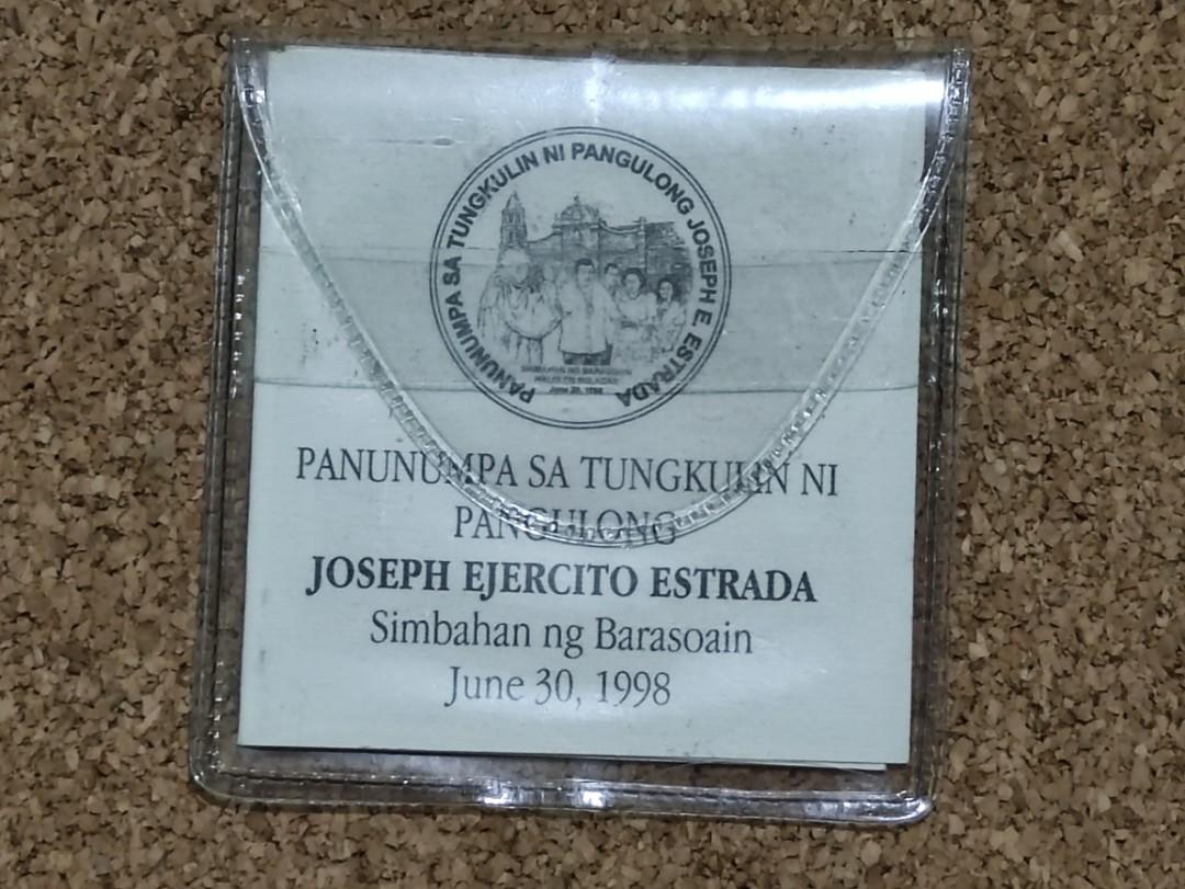 Panunumpa sa Tungkulin ni Pangulong Joseph Estrada Token, Hobbies ... Panunumpa sa Tungkulin ni Pangulong Joseph Estrada Token, Hobbies ...