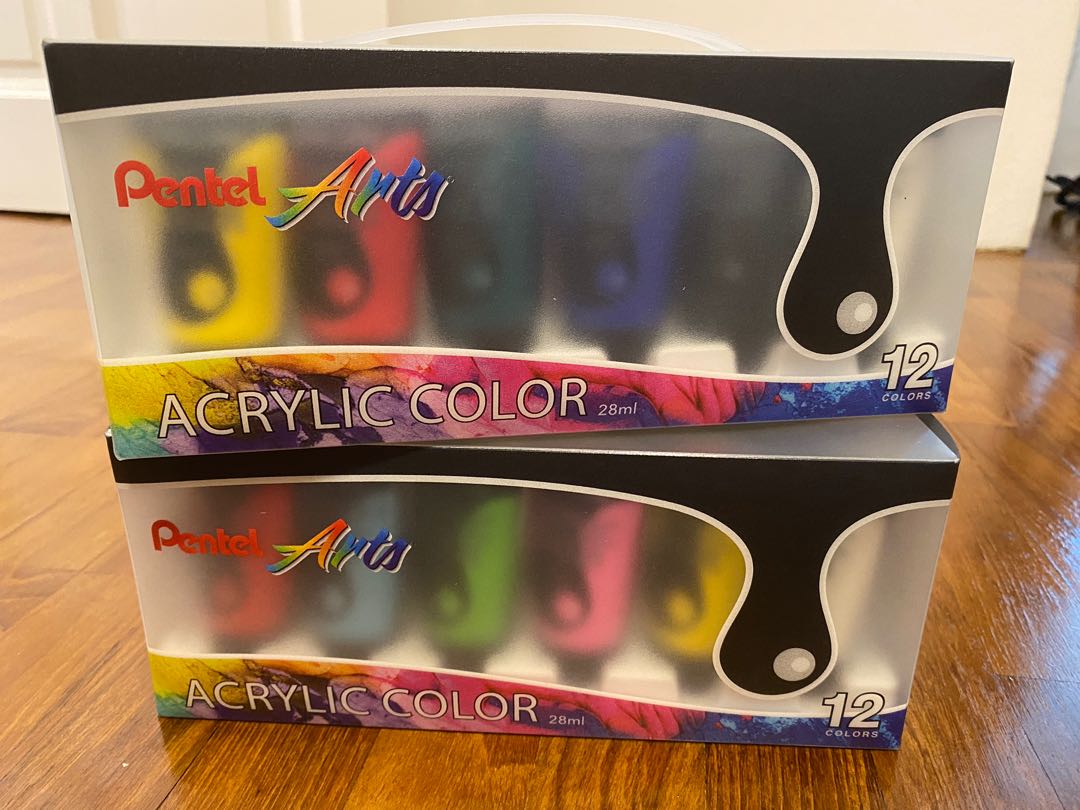 PEntel acrylic paints, Hobbies & Toys, Stationery & Craft, Craft ...