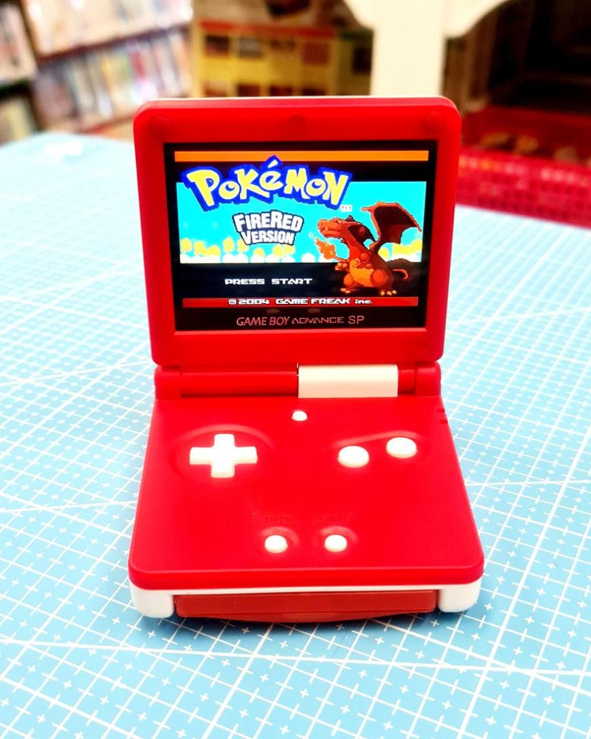 POKEBALL THEME GBA SP CONSOLE with IPS LCD, Video Gaming, Video Game ...