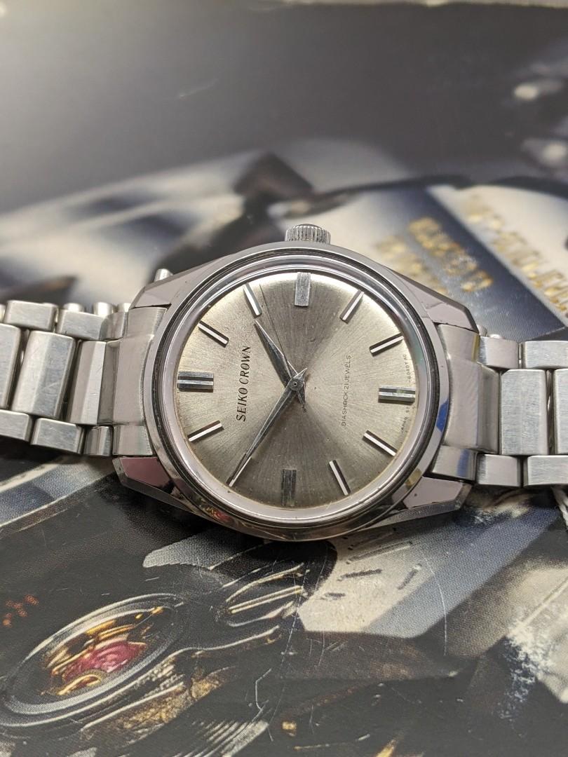 SEIKO CROWN DIASHOCK 21 JEWELS HAND WINDING 1965's, Luxury, Watches on Carousell
