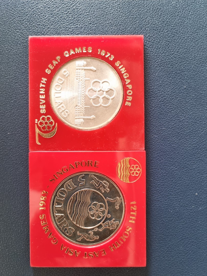 Seventh SEAP Games 1973 5 Dollar Coin & Twelve South East Asia ...