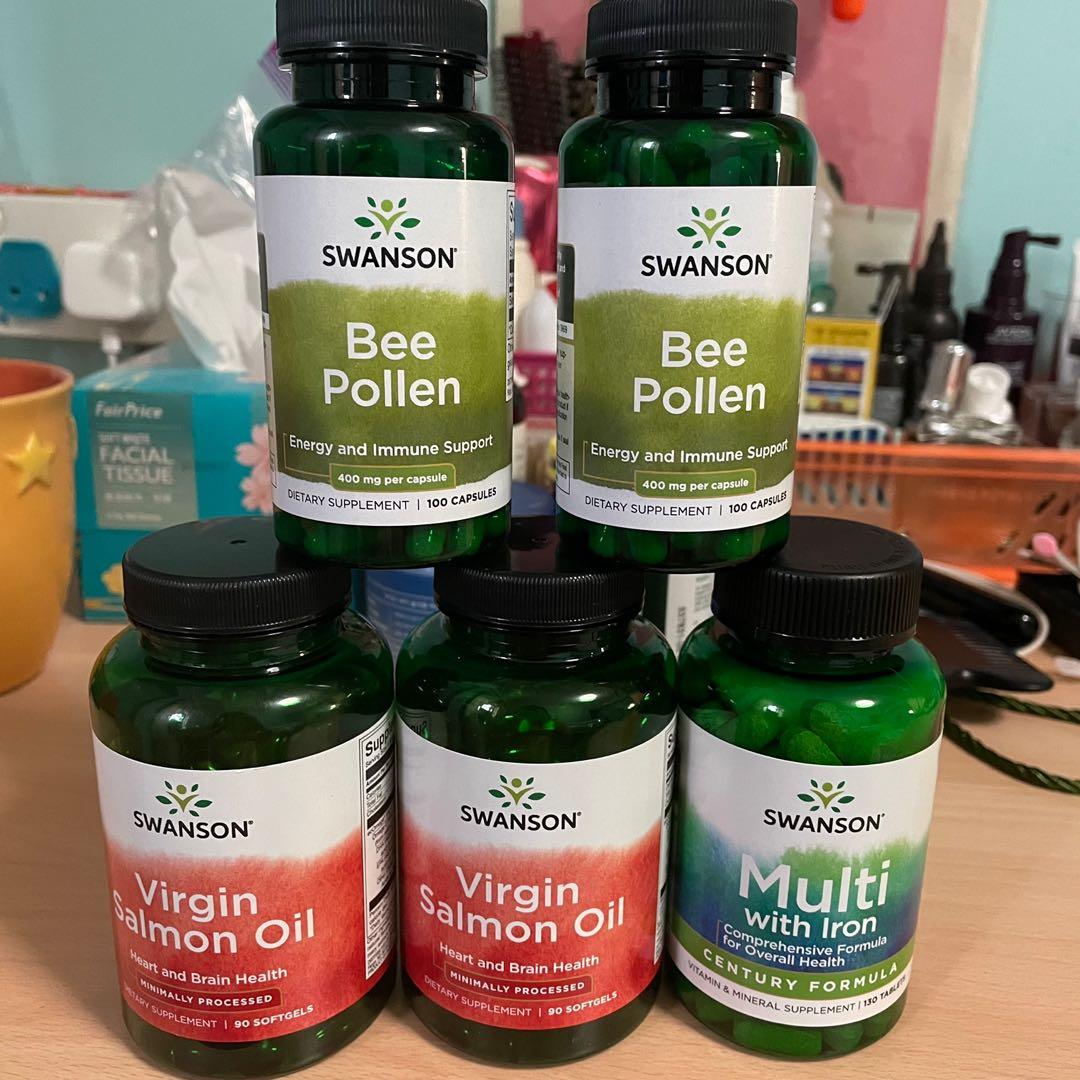 Swanson supplement vitamin virgin salmon oil bee pollen multi vitamin ...