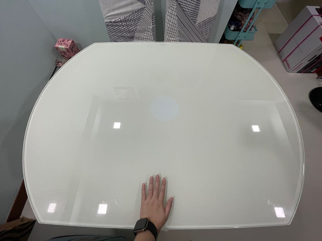 Tempered Glass Resizable Dining Table, Furniture & Home Living ...
