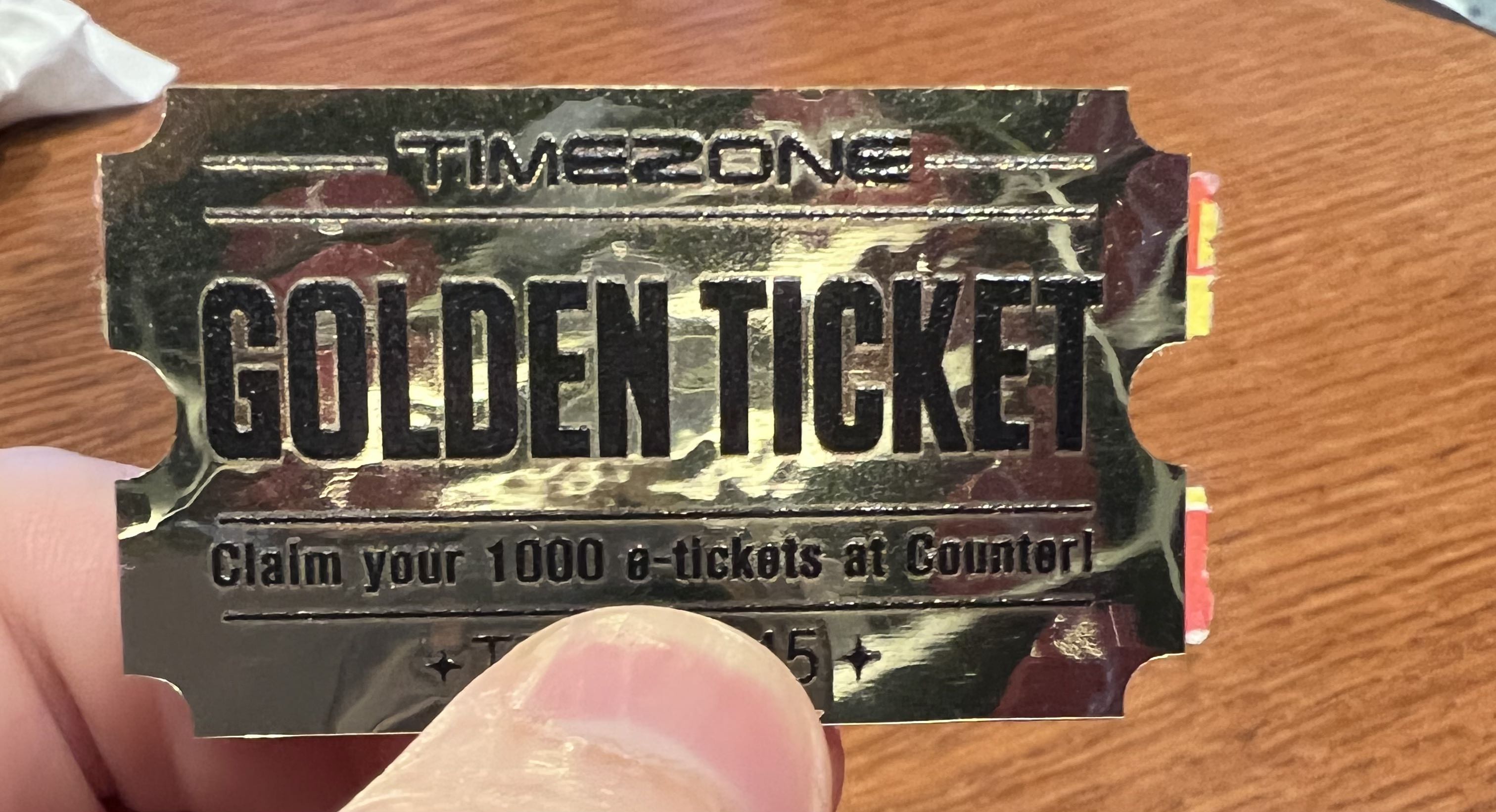 Timezone golden ticket, Hobbies & Toys, Memorabilia & Collectibles ...