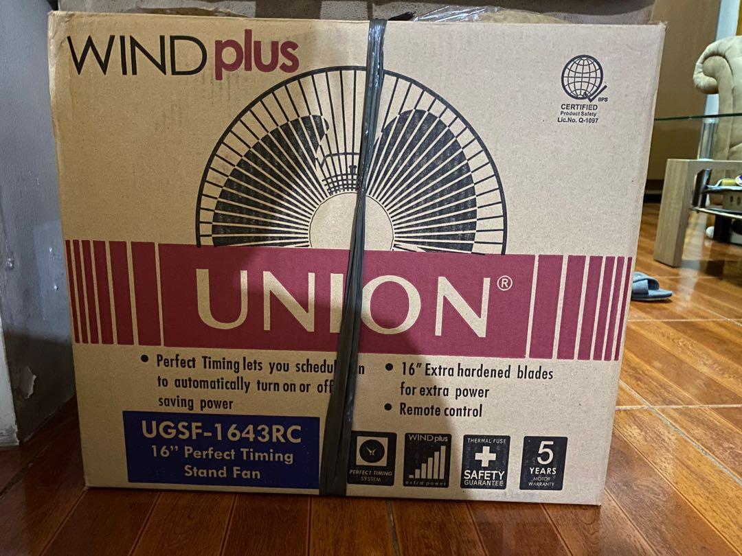 UNION WINDPLUS Perfect Timing Stand Fan, Furniture & Home Living ...