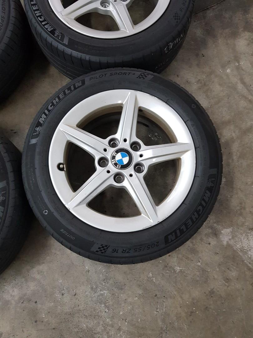 Used 16" Original BMW 116D Rims, Car Accessories, Tyres & Rims on Carousell