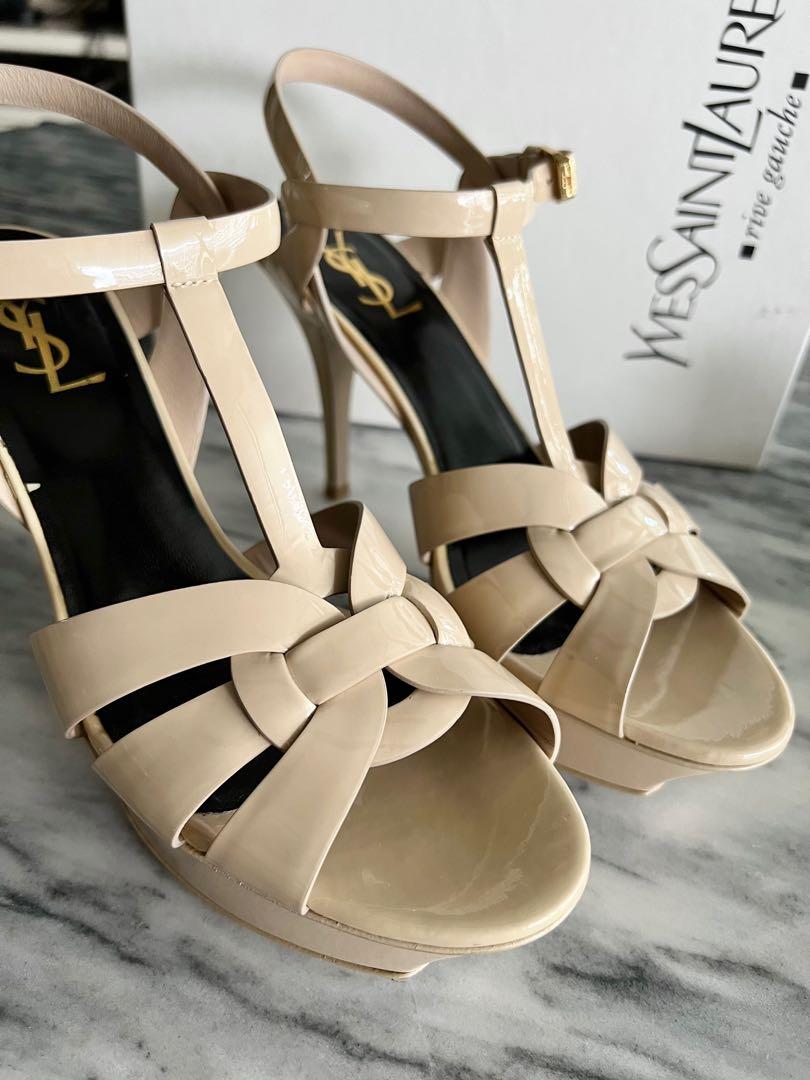 YSL Tribute 75 Heels - Nude Powder, Women's Fashion, Footwear, Heels on ...