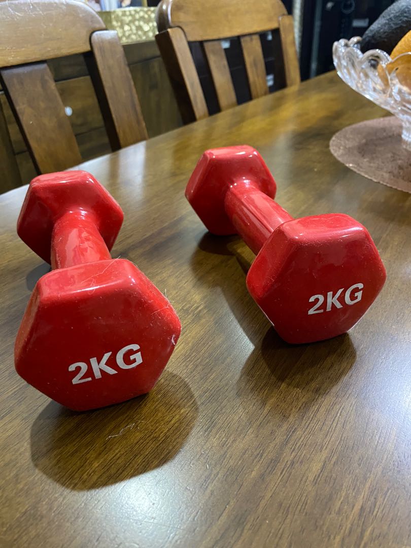 2kg weights/dumbells, Sports Equipment, Exercise & Fitness, Weights ...