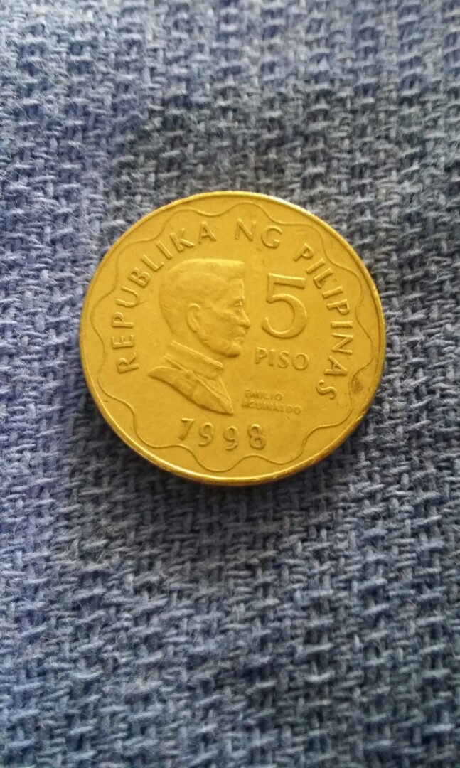 5 piso bsp series 1998(rcm) error coin, Hobbies & Toys, Memorabilia ...