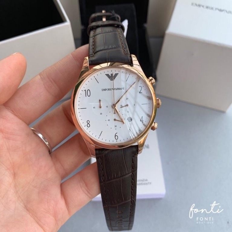 Armani pilot aviator man's chrono gentleman business quartz watch ...